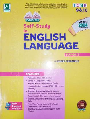 Evergreen Icse Self Study In English Language - Paper 1 - Class 9 - 10 ...