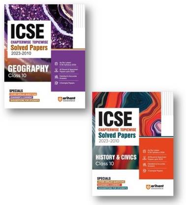 ICSE Chapterwise-Topicwise Solved Papers (2023-2010) Geography + History & Civics (2-Books Set ...