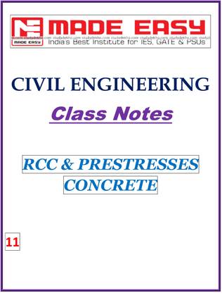 RCC & PRESTRESSES CONCRETE (Civil Engineering) MADE EASY CLASS NOTES ...