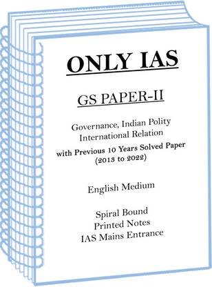 Only IAS GS Paper-II Governance Polity And IR Notes With Previous 10 ...