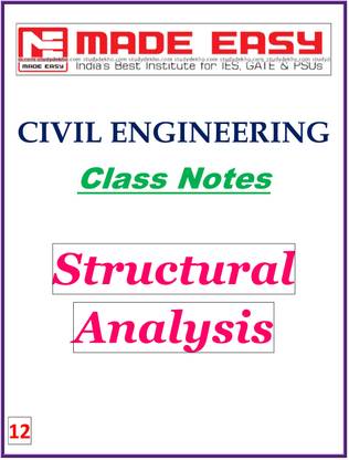 Structural Analysis (Civil Engineering) MADE EASY CLASS NOTES: Buy ...