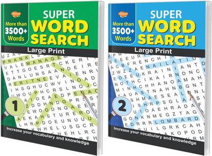 Set Of 2 Super Word Search - 1 & 2: A Fun Word Search Adventure(Large ...