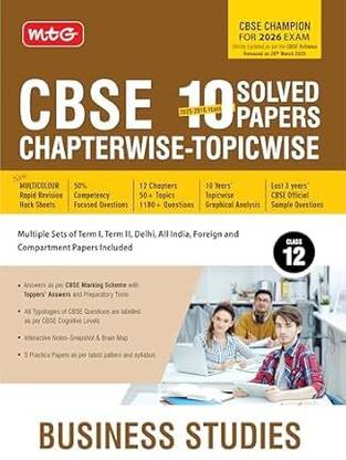 MTG CBSE 10 Years (2025-2016) Chapterwise Topicwise Solved Papers Class ...