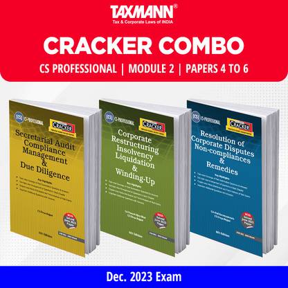 Taxmann's CRACKER COMBO | CS Professional | December 2023 Exam – Module ...