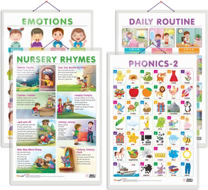 Set of 4 EMOTIONS, DAILY ROUTINE, NURSERY RHYMES and PHONICS - 2 Early ...