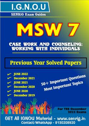 IGNOU MSW 7 Previous Years Solved Question Papers Pdf Casework And ...