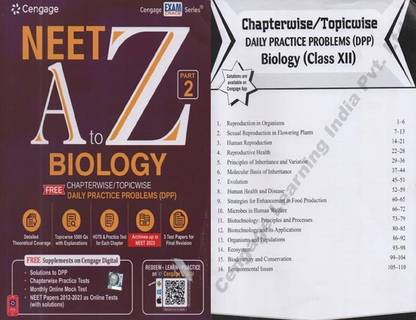 Cengage Neet A To Z Biology (Part-2) With Chapterwise/topicwise Daily Practice Problems(Dpp ...