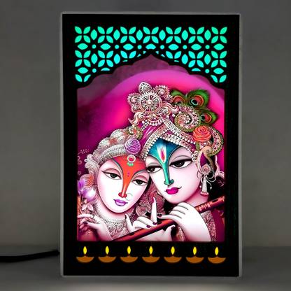 Regalo Casila Lord Krishna Photo Frame With Light Religious Frame Price ...