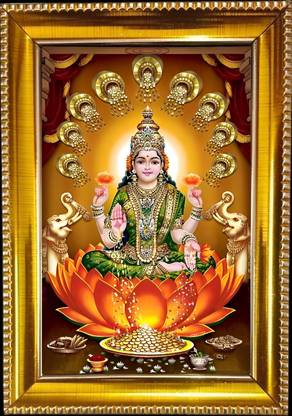 DIGITOUCH DESIGN Goddess Mahalakshmi Photo Frame,GajaLakshmi,Dhanalakshmi,Mahalaxmi with ...
