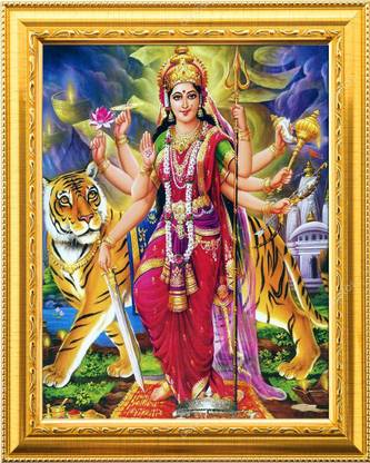 NDFRAME sherawali mata Durga Maa nav Durga photo Frame with Laminated9 ...