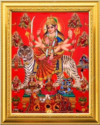 NDFRAME sherawali mata Durga Maa nav Durga photo Frame with Laminated9 ...