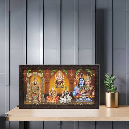 Puja N Pujari 5 Gods Photo Frames Balaji Lakshmi Ganesh Saraswati Shiva ...