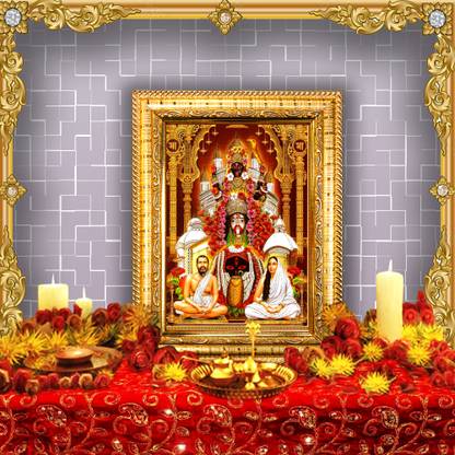 HAWAI Kali Ma with Ramakrishna Dev and Sarada Ma Photo with frame ...