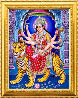 NDFRAME sherawali mata Durga Maa nav Durga photo Frame with Laminated9 ...