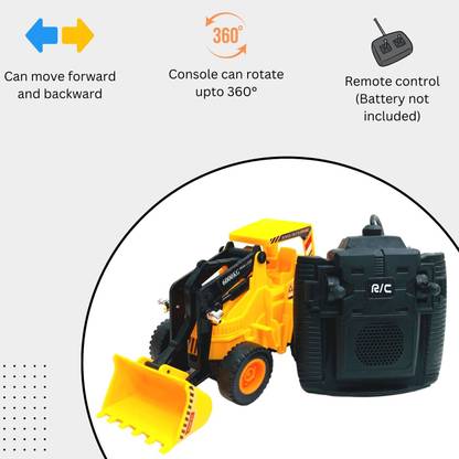 TOY KINGDOM Remote Control JCB Construction Loader Wired Excavator ...