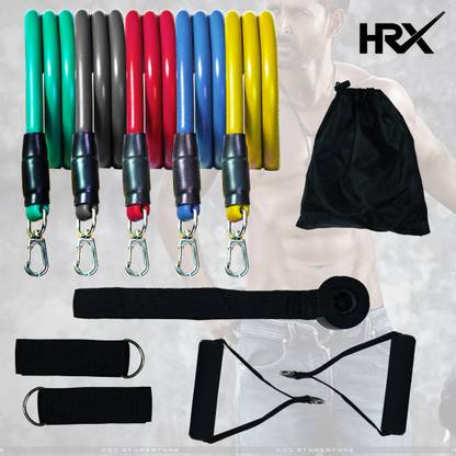 HRX Resistance Bands Set for Exercise, Stretching, and Workout Toning ...