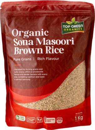 Top Green Organics Organic Brown Sona Masoori Rice (Medium Grain ...