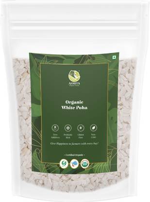 ASMITA ORGANIC FARMS White Poha - 500gm | Flattened White Rice ...