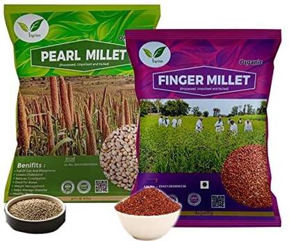 IAgriFarm Millets Combo ( Pearl Millet 500 gram + Finger Millet 500 ...