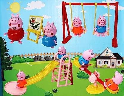 valuableplus Peppa Pig Playground Set Peppa Pig Family Slide, Swing ...