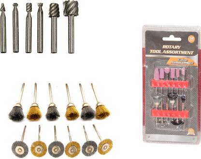 Digital Craft 6Pc HSS Rotary Burs Set,12Pc Wire Brush Set,12Pc Rotary ...