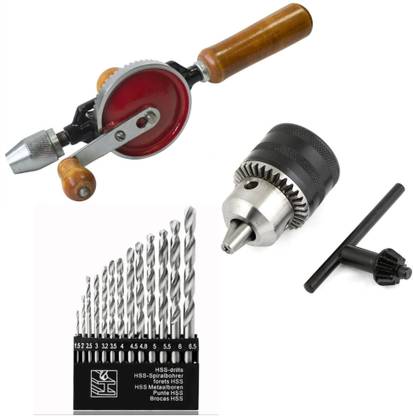 Gadariya King HEAVY DUTY HAND DRILL MACHINE WITH 13 PCS HSS BIT WITH 13 ...