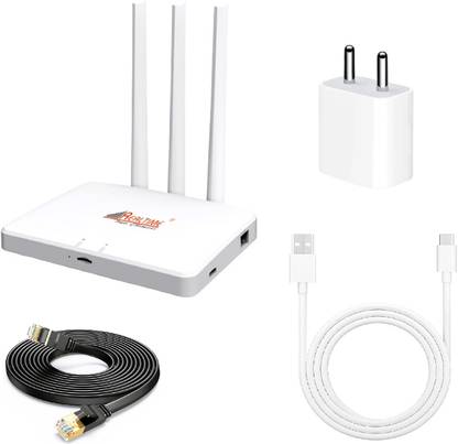 Realtime W8+ 5G Wi-Fi Router with Free Adapter + USB Cable + Lan Cable ...