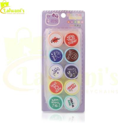 lalwanis Cartoon DIY Self-Ink Rubber Seal Stamps for Kids Rubber Stamp ...