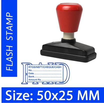 Rich Square Paid (RTGS/NEFT/CHEQUE/CASH) Self Ink Rubber Stamp Blue Ink ...