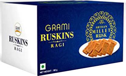 Grami Superfoods Ragi Rusk Biscotti-180g | Healthy Snack For Kids ...