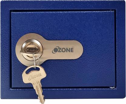 OZONE Money Bank - Blue, Stainless Steel Key Lock Safe, Matt Structure ...
