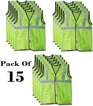 RBSOCK Net Radium Type & Traffic Baton Light Combo Safety Jacket Safety ...