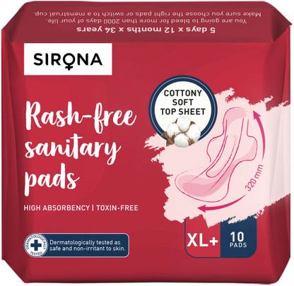 SIRONA Cottony Ultra Soft Rash Free Sanitary Pads for Women (XL+ Size ...
