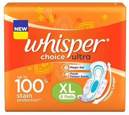 Whisper CHOICE ultra XL 6 pads Sanitary Pad | Buy Women Hygiene ...