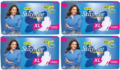 STAYFREE secure Cottony Comfort XL 274 mm - 18x4 Pcs Sanitary Pad | Buy ...