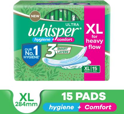 Whisper Ultra Hygiene+Comfort XL Heavy Flow Sanitary Pad | Buy Women Hygiene products online in ...