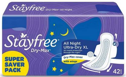 STAYFREE Dry Max XXL | All Night XXL Dry Cover Sanitary Pads for Women ...