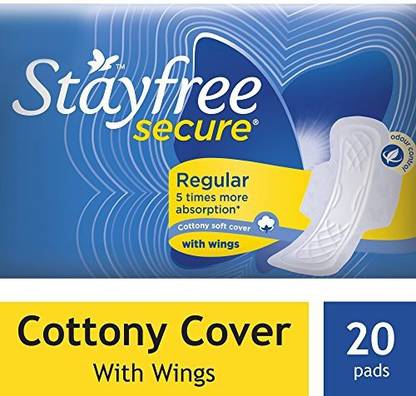 STAYFREE Secure Cottony Soft Regular Wings 20 pads Sanitary Pad | Buy ...