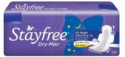 STAYFREE Dry Max sanitary All Night ultra -dry ( Pads 28 )( pack of 1 ...