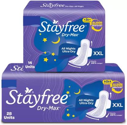 STAYFREE Dry-Max All Nights| All round protection through the night| 2x ...
