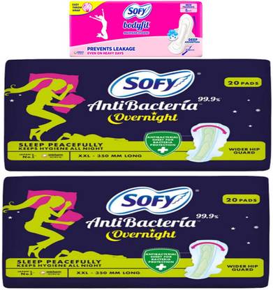 SOFY BODYIT REGULAR 8+20 +20XXL ANTIBECTERIA OVERNIGHT PADS Sanitary ...