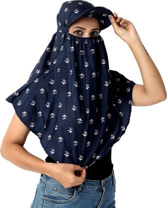 MIKUCHIKU Floral Print Cotton Rayon Blend Women Fancy Scarf, Faux ...