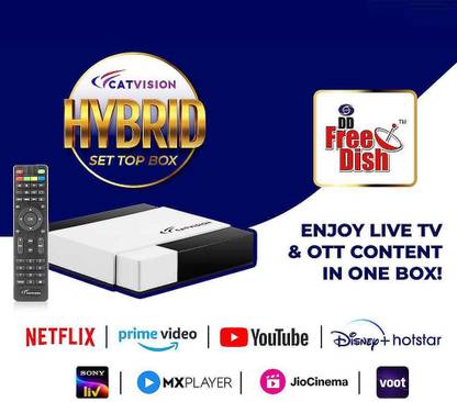 Catvision Hybrid Set Top Box OTT+DVB S2 | 115+ Free Channels | WiFi ...