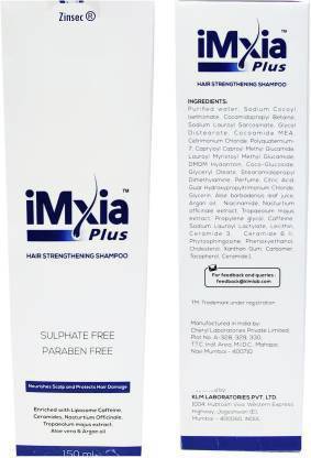 Zinsec IMXIA PLUS HAIR STRENGTHENING SHAMPOO 150 ML - Price in India ...