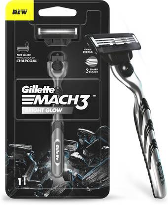 Gillette Mach3 Charcoal Shaving Razor for men with New Exfoliating ...