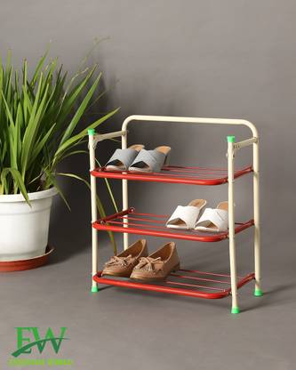 Essential world Wrought Iron Folding Shoe Rack with Adjustable Metal ...
