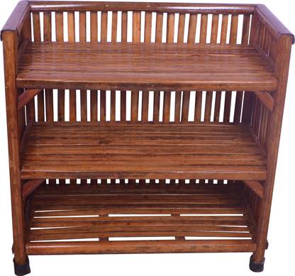RAINBOW Wood, Bamboo,Cane shoe rack chappal stand, Bookshelf for office ...