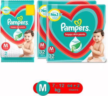 Pampers Happy Skin Pants, With Anti Rash Lotion - Value Pack - M - Buy ...