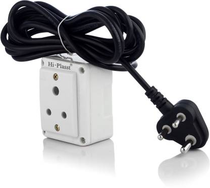 HI-PLASST Single Socket Extension Switch Board 4yard long wire, 6A plug ...