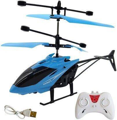 BlissBits BIG_Plastic Induction Type 2-in-1 Flying Indoor Helicopter ...
